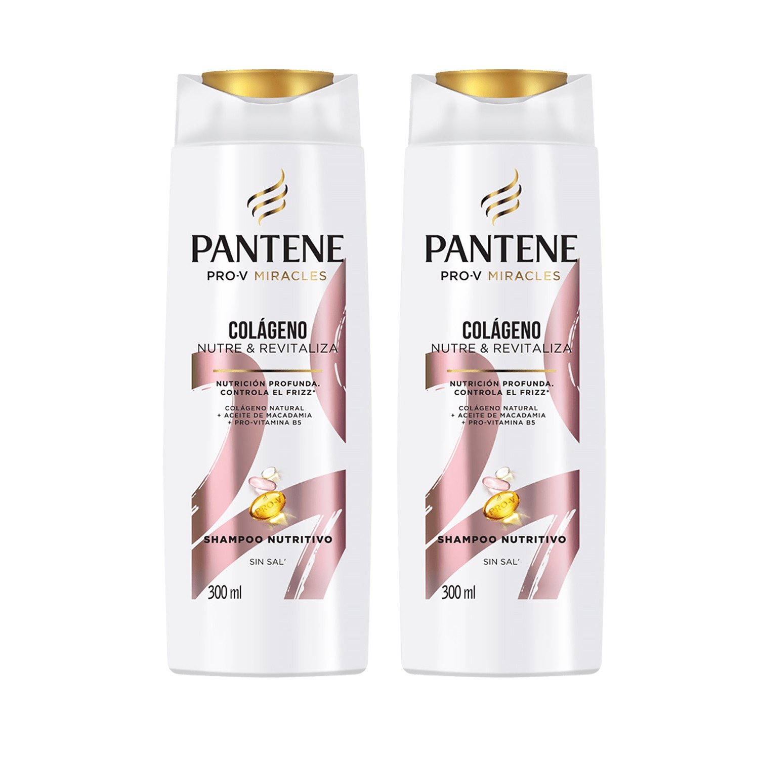 Pack x2 Shampoo Pantene Pro-v Miracles Colágeno 300ml