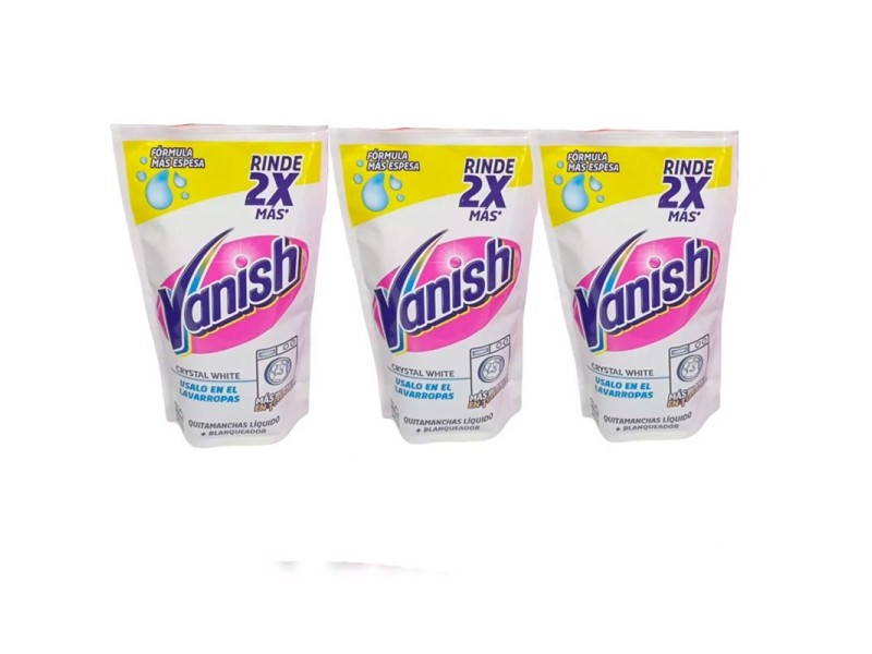 Pack X 3 Vanish Crystal White Quitamanchas Liquido Repuesto